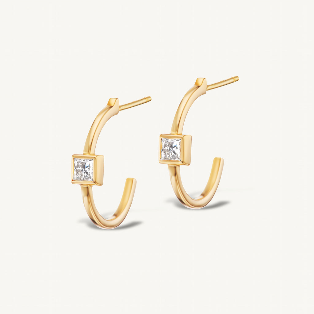 Single Stone Crescent Hoop – Kimberly Ginger Jewelry